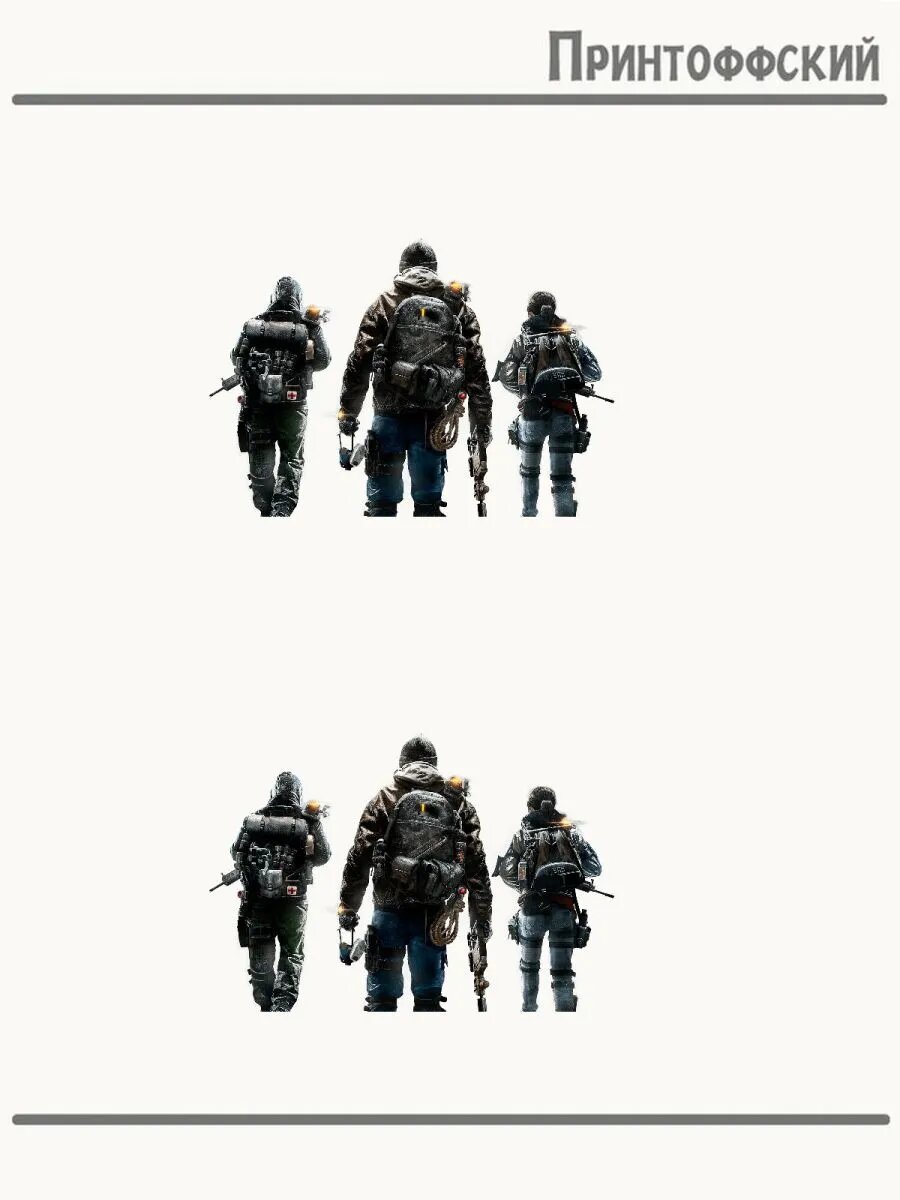 2-е (Две) Термонаклейки tom clancy the division пк