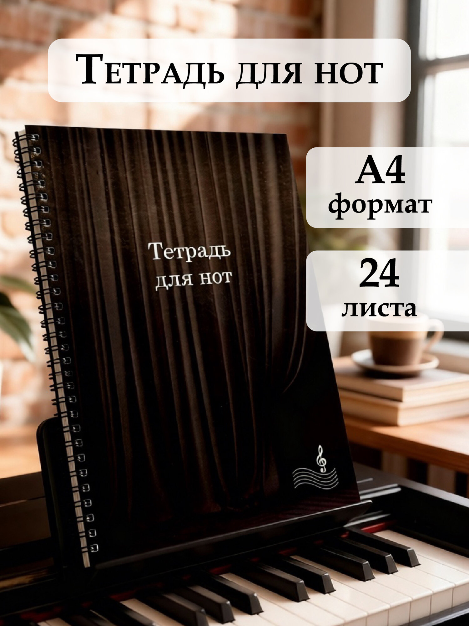 Тетрадь для нот А4 на гребне