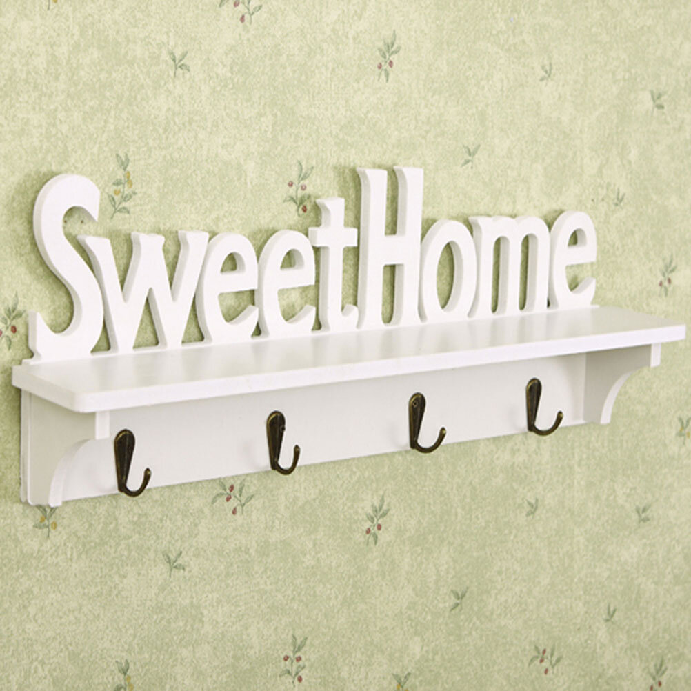 Стойка Для Вешалок На Стену Sweet Home Белого Цвета Для Одежды Шляп И Ключей
