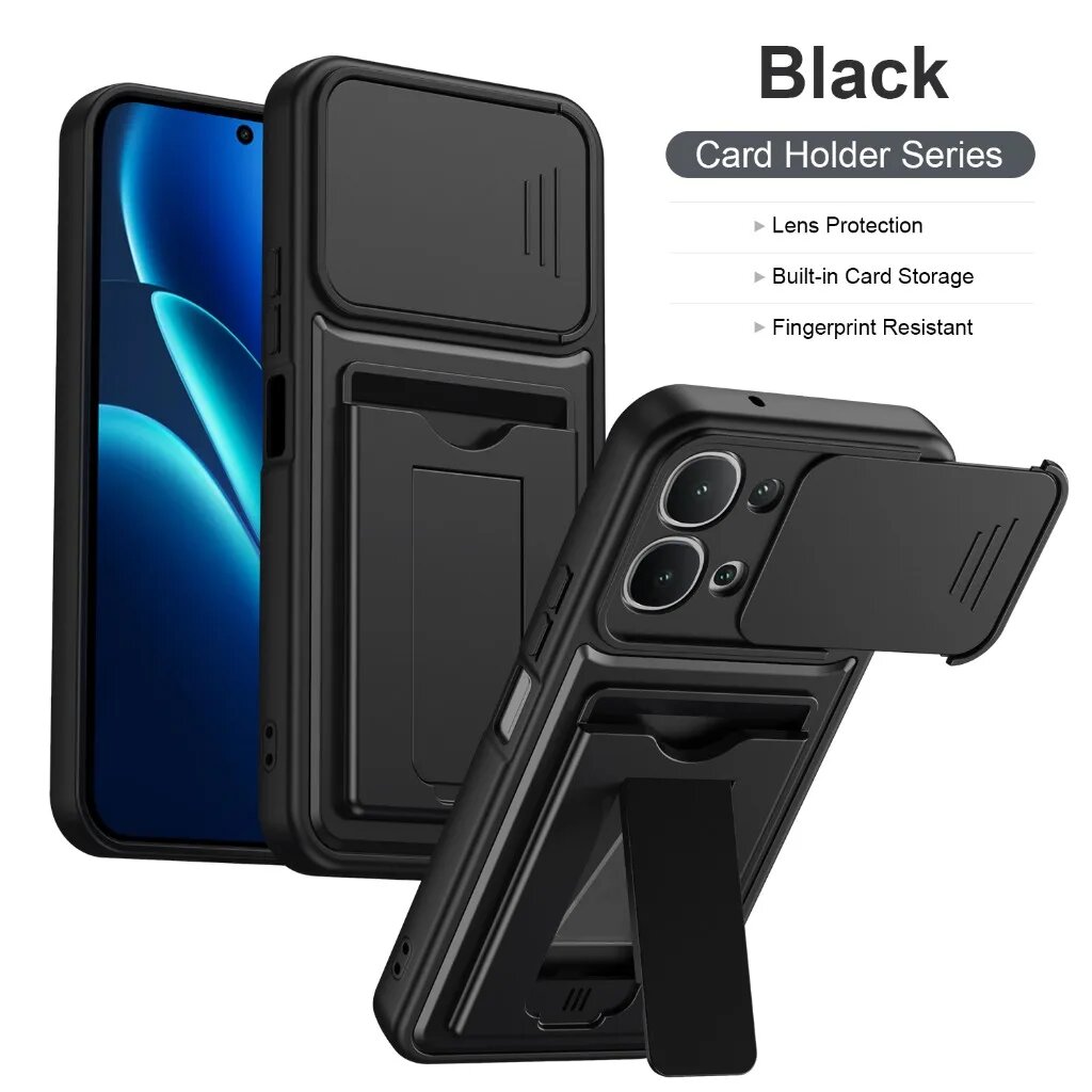 Защитный чехол для камеры с выдвижной крышкой, встроенным слотом для vivo X300 Pro, Черный, black