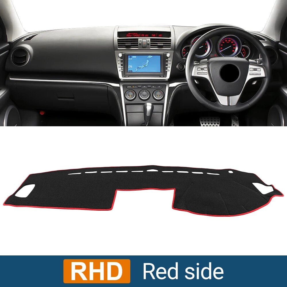 Коврик На Приборную Панель Mazda 6 GH 2008-2012 Atenza, Солнцезащитный, Нескользящий, A Red Side RHD