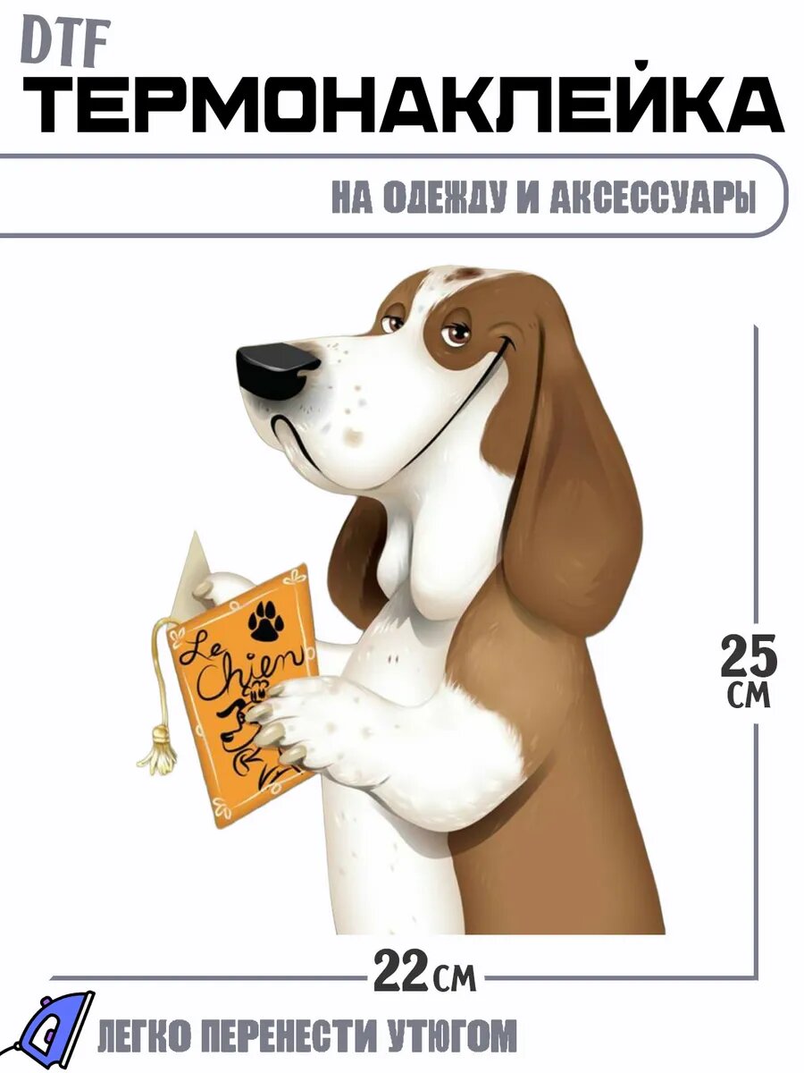 Термонаклейка dog собака бассет-хаунд basset hound