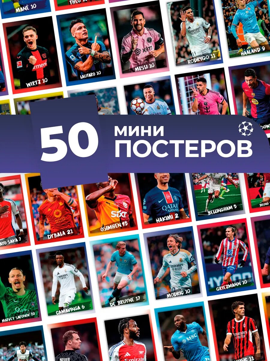Постеры футбол, карточки с футболистами с номерами
