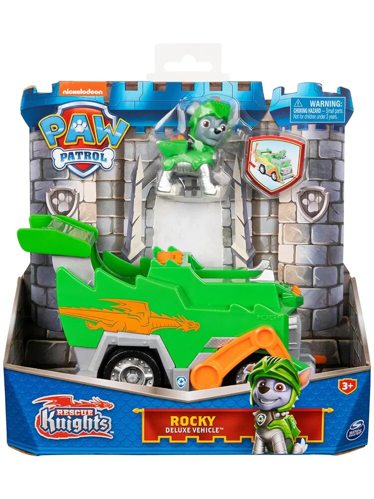 Spin Master Nickelodeon Paw Patrol Rescue Knights Трансформирующийся игрушечный автомобиль с коллекционной фигуркой / Рыцари-спасатели из патруля ЛАП