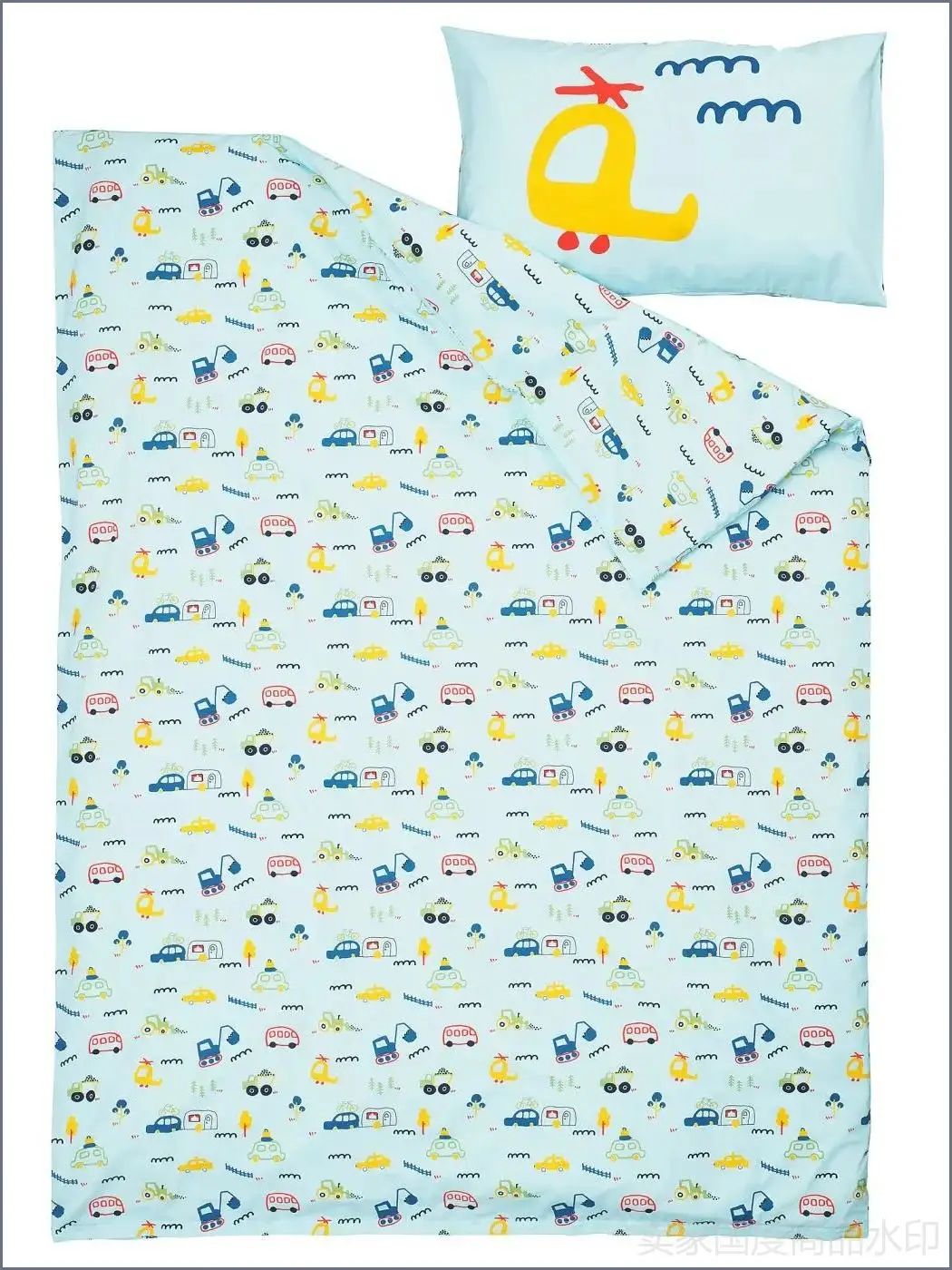 IKEA Пододеяльник 150x200 см хлопок, на кнопках, синий автомобиль