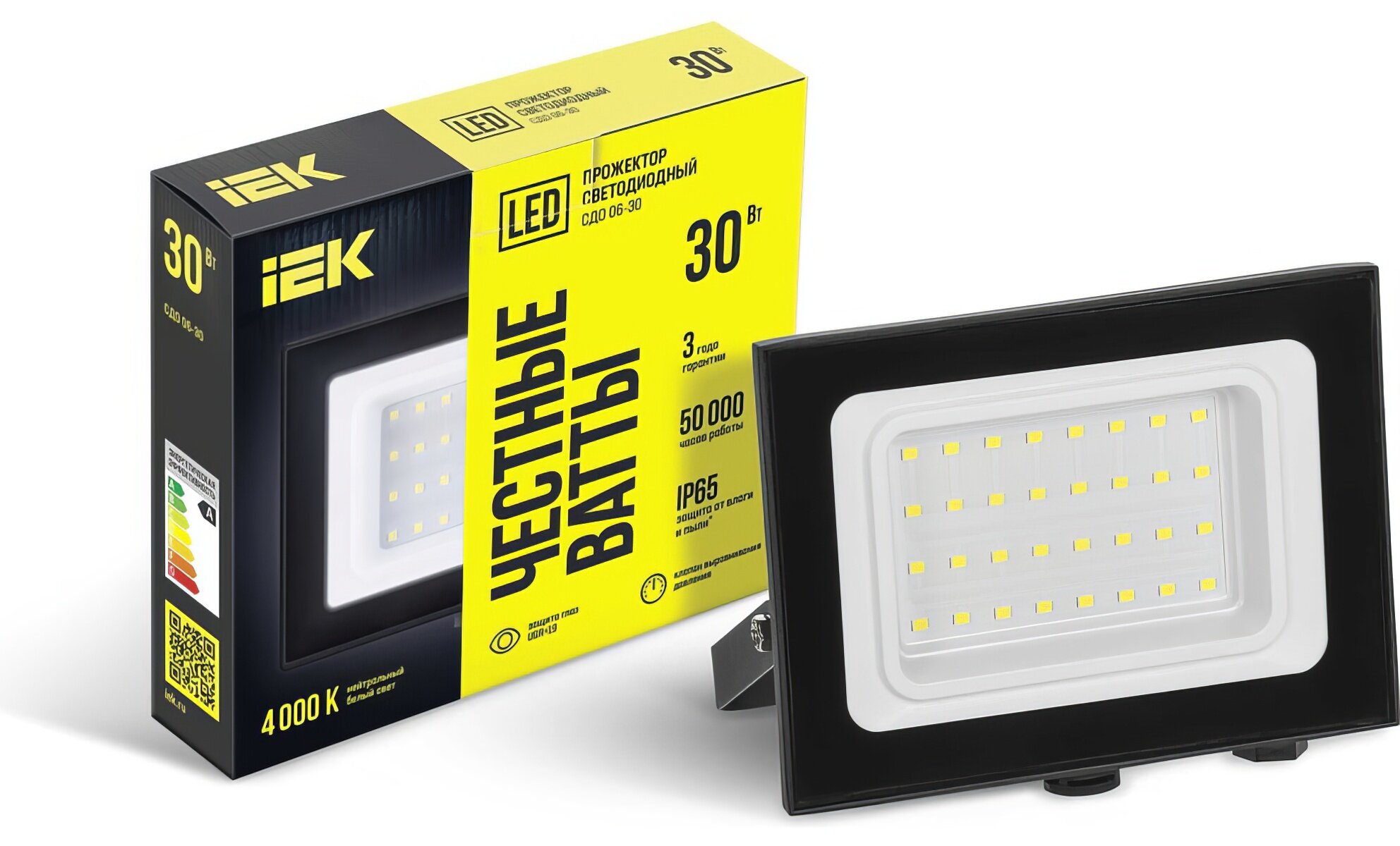 Светодиодный прожектор IEK СДО 06-30, черный, IP65, 4000K LPDO601-30-40-K02