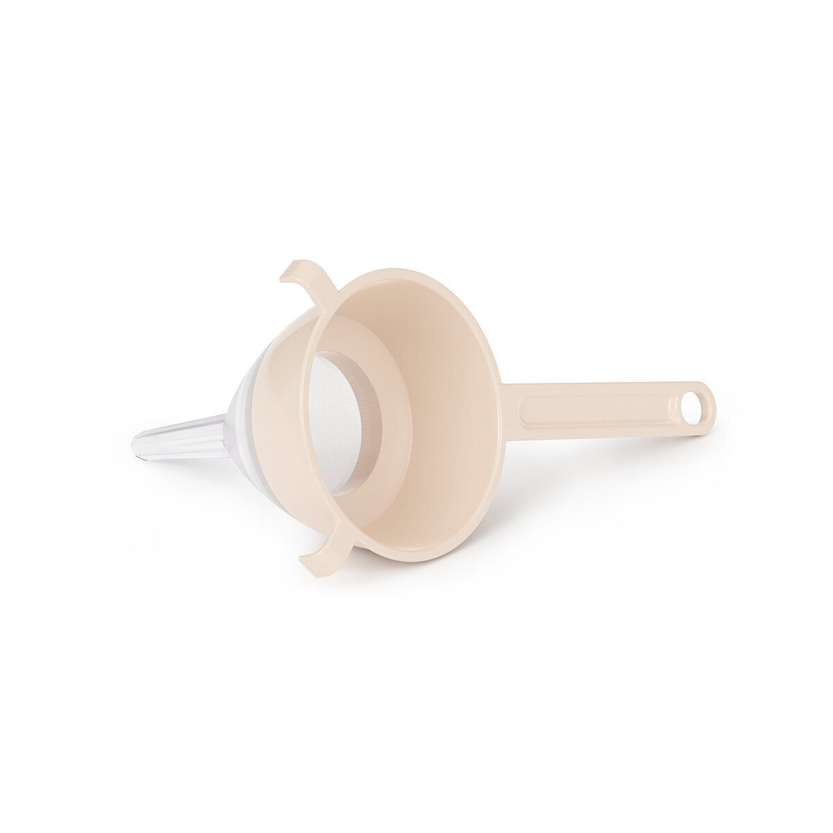 Сито-дуршлаг с воронкой "Альтернатива", d 9 = cм, цвет: бежевый