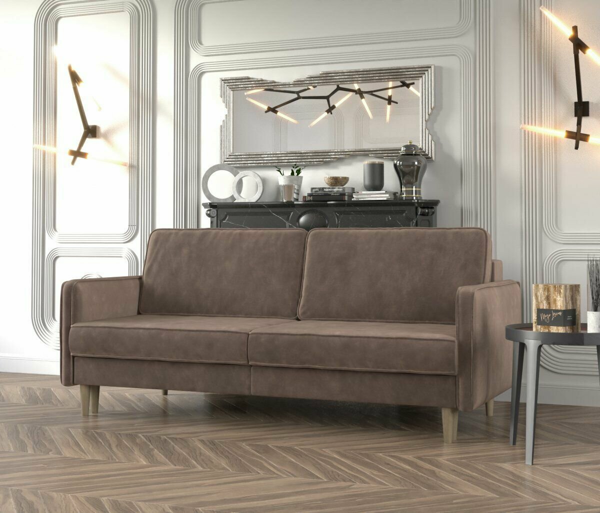 Диван прямой Монэ коричневый