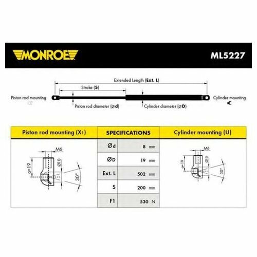 Амортизатор багажника Monroe ml5227 для Audi A4
