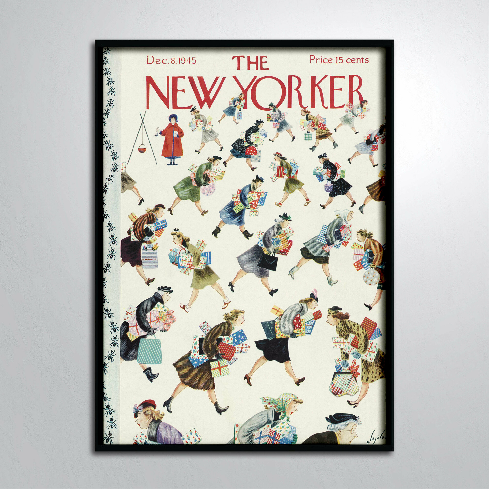 Постер без рамы/Постер для интерьера/Плакат Винтажный Журнал Нью Йоркер The NEW YORKER 8 декабрь 1945г