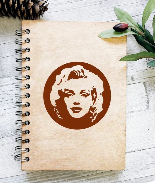 Скетчбук деревянный Мэрилин Монро, Marilyn Monroe №4