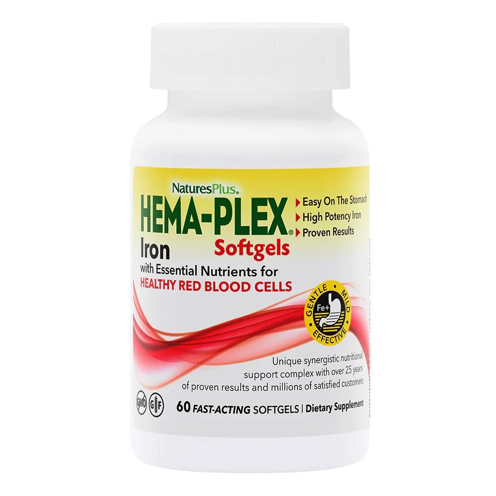 NaturesPlus Hema-Plex Iron Softgels, 60 капсул гелевых
