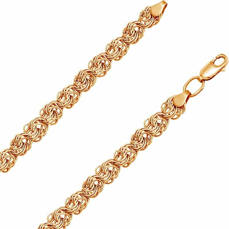 Браслет-цепочка, красное золото, 585 проба