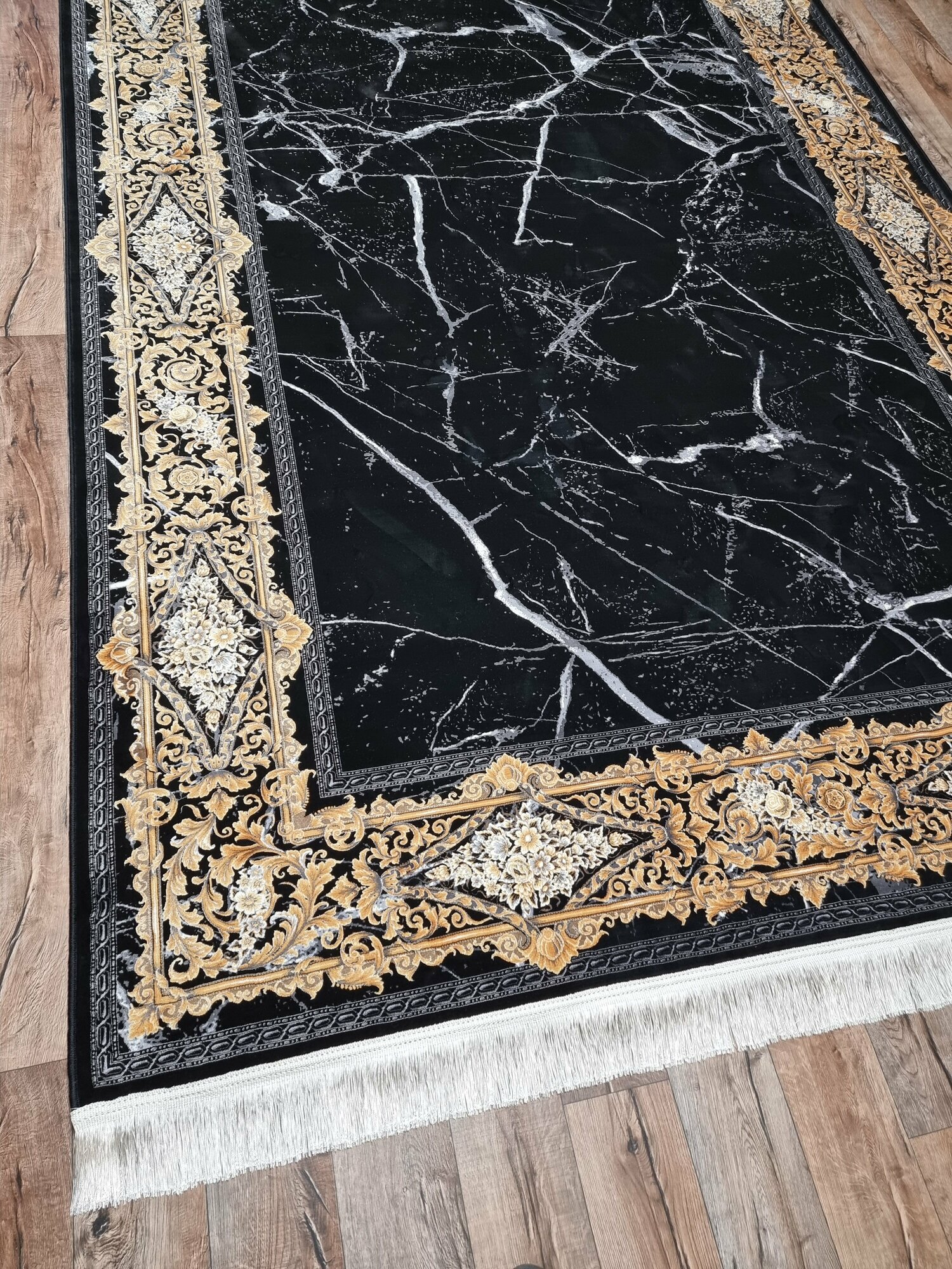 Ковер Farrahi Carpet "Черный мрамор", персидский, фабричное производство, 2x3 м, 22 кг