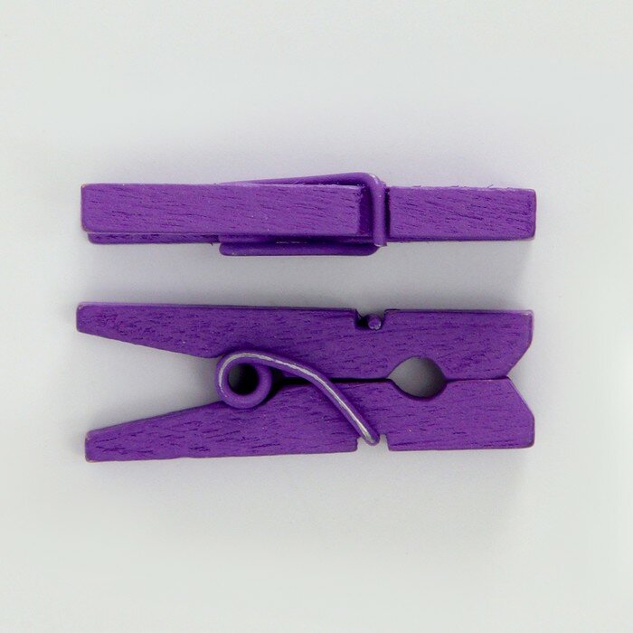 Набор прищепок для декора 50 шт, фиолетовые — 2,5 см, 7599921