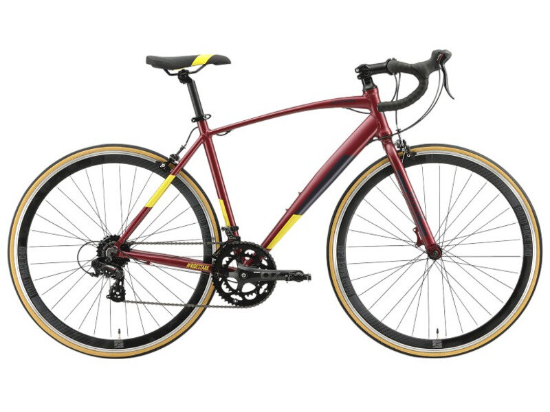 Велосипед STARK Peloton 700.1 2023 (требует финальной сборки), Цвет темно-красный-никель, Размер 22"