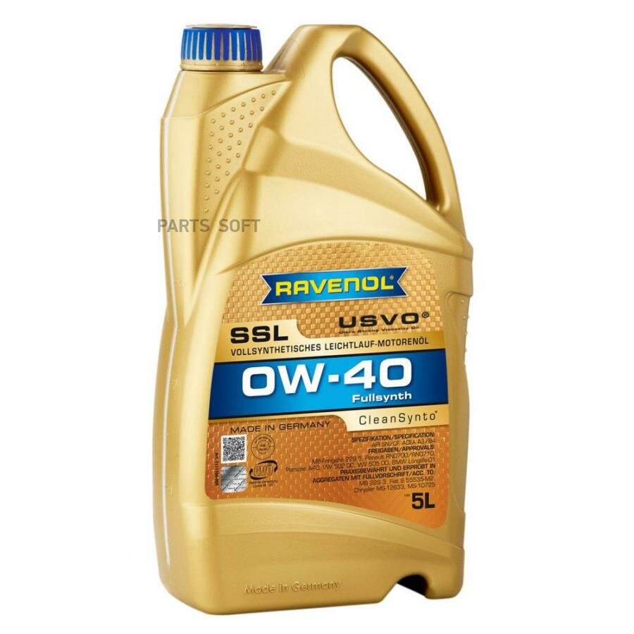 RAVENOL 4014835718753 Моторное масло RAVENOL Super Synthetik Oel SSL SAE 0W-40 ( 5л) new