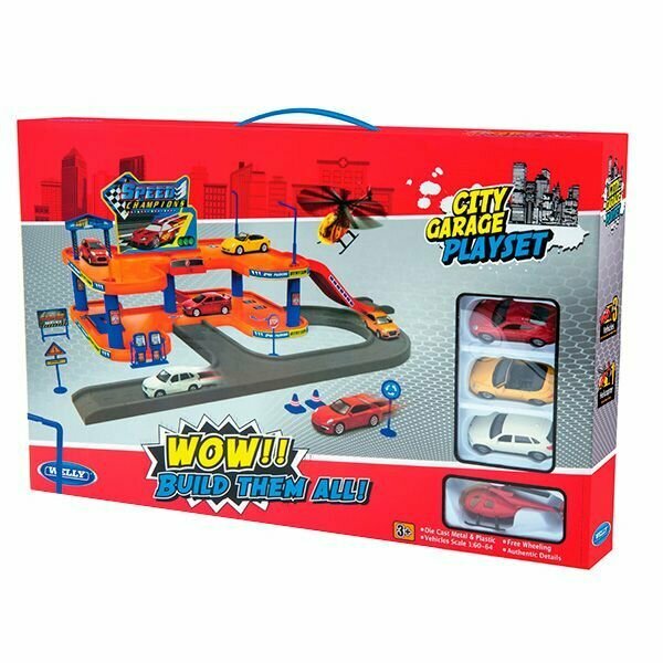 Welly Гараж Playset 96040, оранжевый/серый
