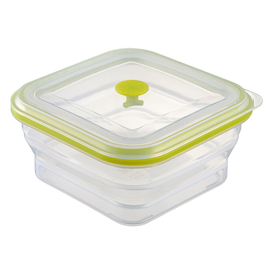 Контейнер пищевой складной Smart Solutions Silikobox 900 мл, зеленый, премиум качество