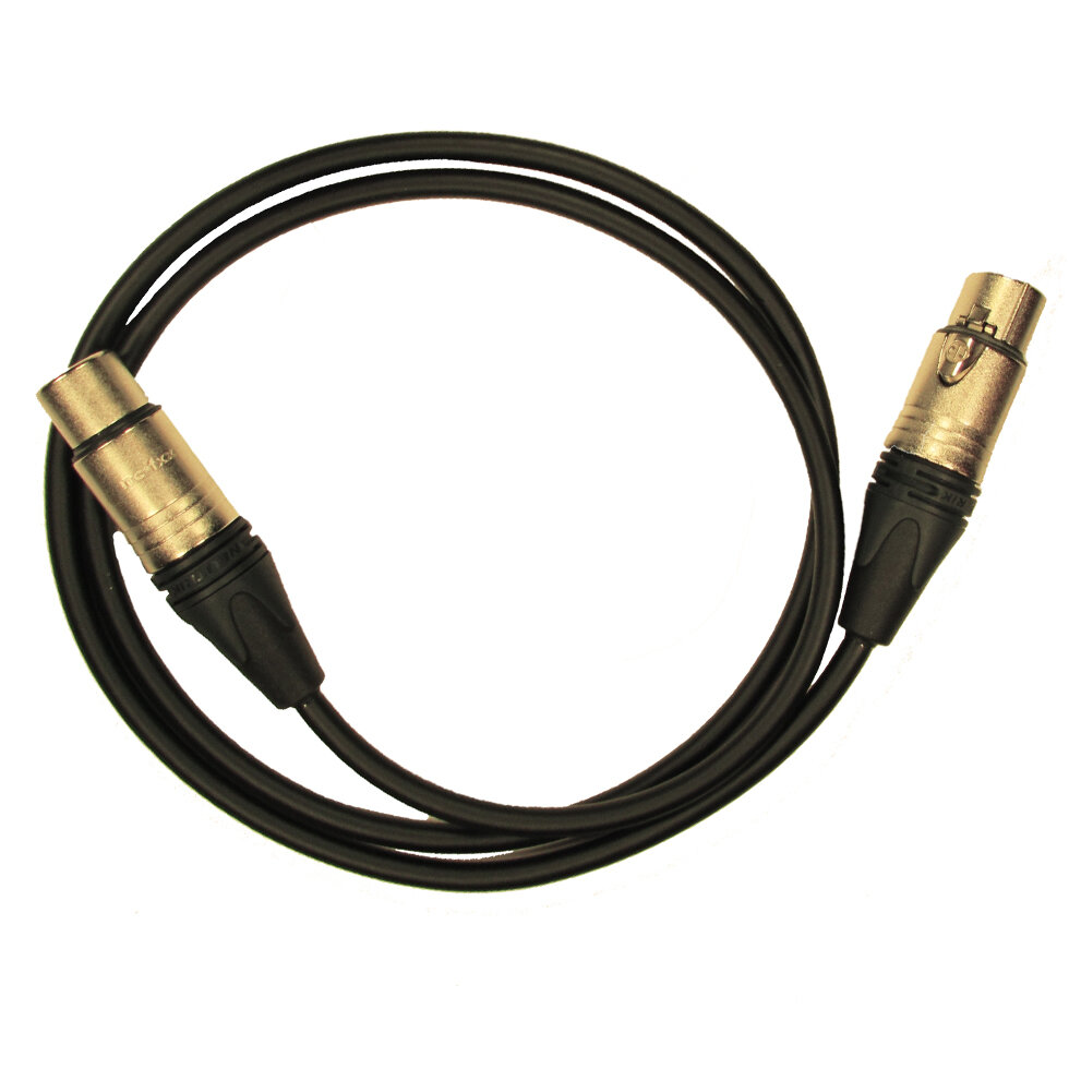 Кабель микрофонный GS-PRO XLR3F-XLR3M (black) 1,5 метра