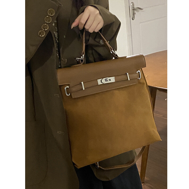 Сумка Daidaihua Kelly, женская, осень 2023, желто-коричневая, матовая, замок