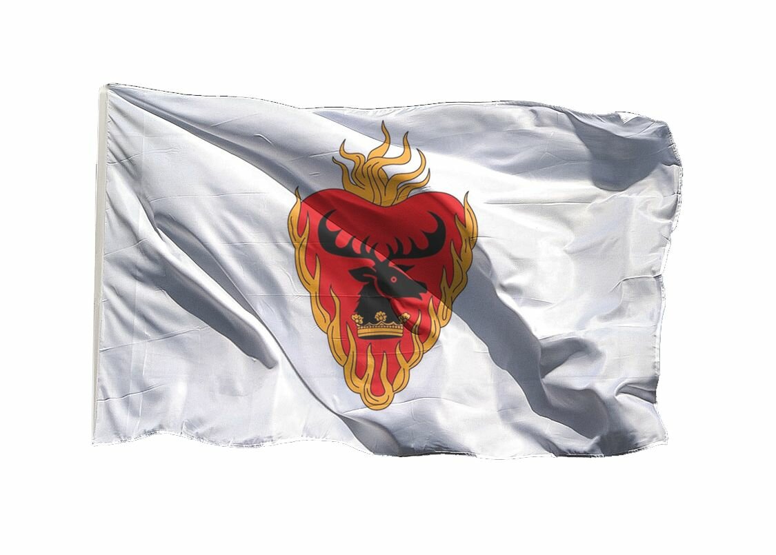 Флаг Станиса Баратеона из Игры престолов Game of Thrones House 90х135 см на шелке для ручного древка