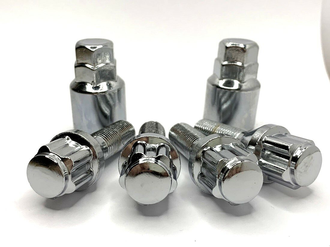 Комплект секретных болтов М12х1,25 50мм/29мм 2 Ключа в комплекте, Хромированное покрытие
