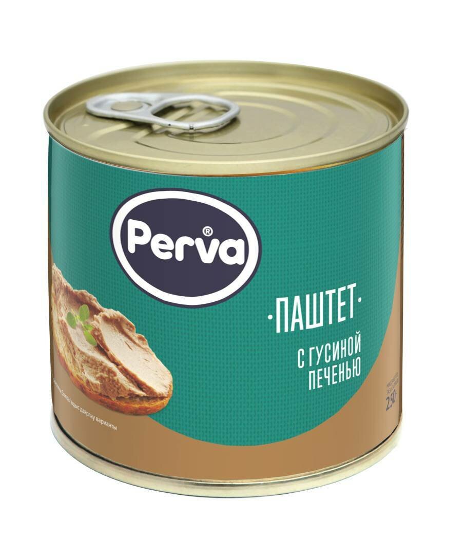 Паштет Perva с гусиной печенью, 250 г 250г гусиная печень
