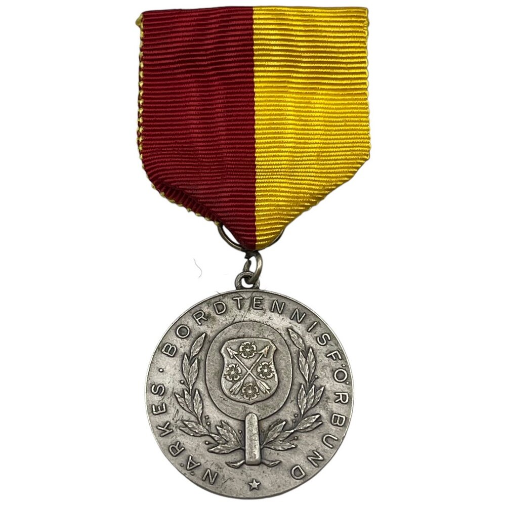 Швеция, медаль "Ассоциация настольного тенниса Няркес. Чемпионат округа" серебряная степень 1969 г.