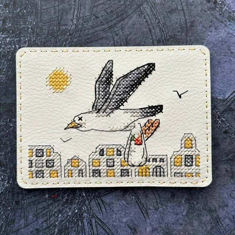 Набор для вышивания Neocraft #НК-09d Визитница "Чайка", Счетный крест, 11 х 8 см