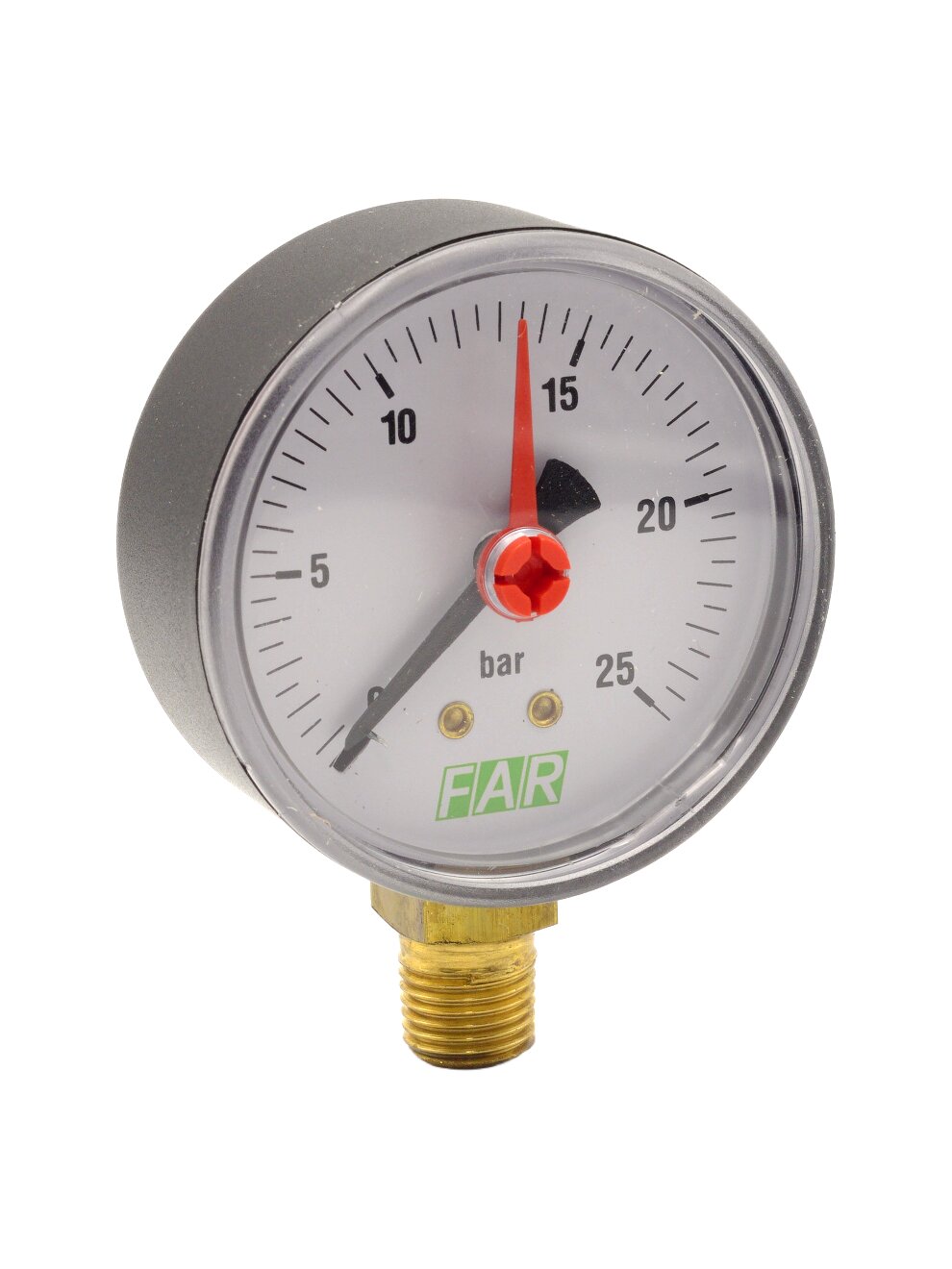 Манометр радиальный FAR, Ø63 мм, шкала 0-25 бар, 1/4" (FA 2500 R25)