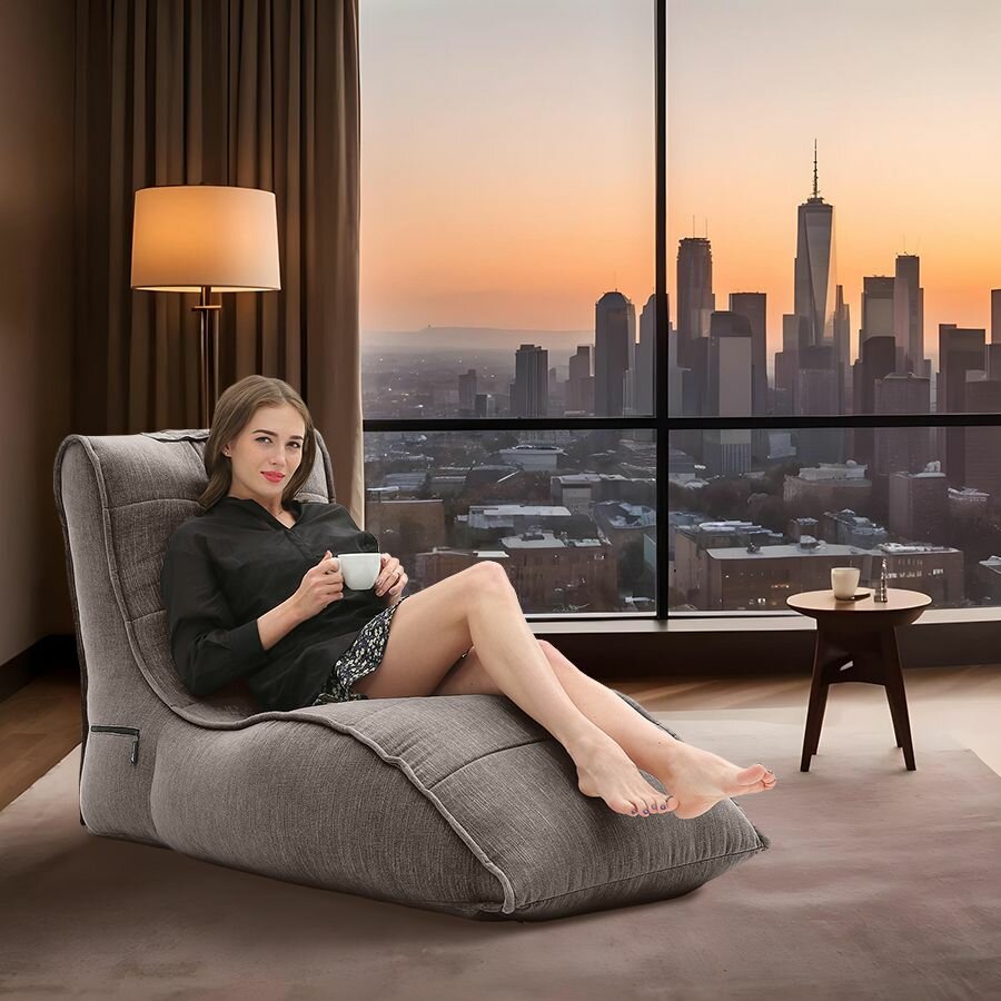 Мягкое кресло-лежак для отдыха дома aLounge - Avatar Sofa - Hot Chocolate (шенилл, шоколадный) - современная бескаркасная мягкая мебель