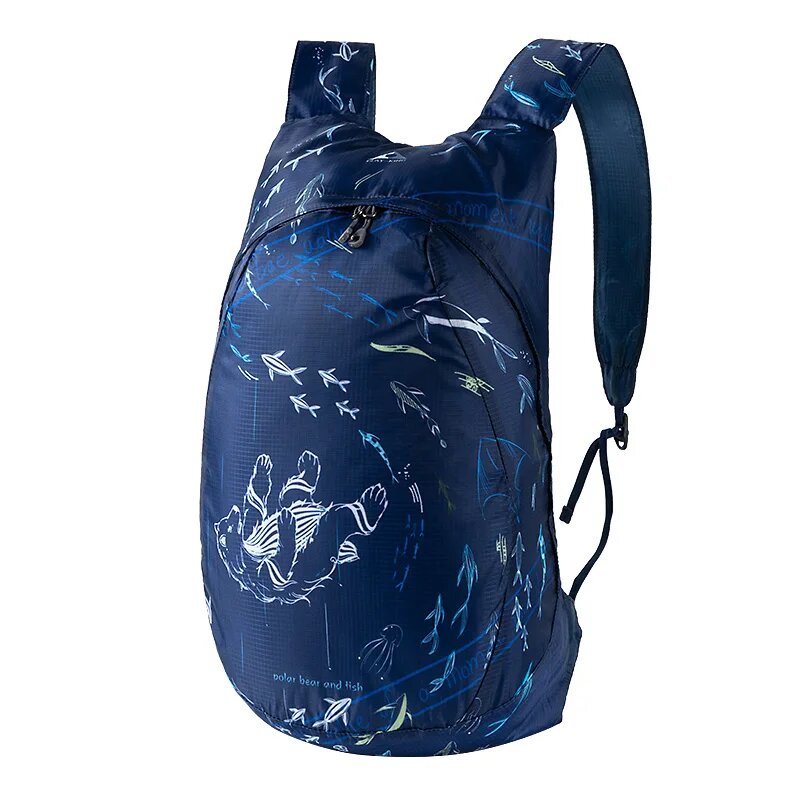 Легкий нейлоновый складной рюкзак PLAYKING для мужчин и женщин, Темно-синий, bear fish