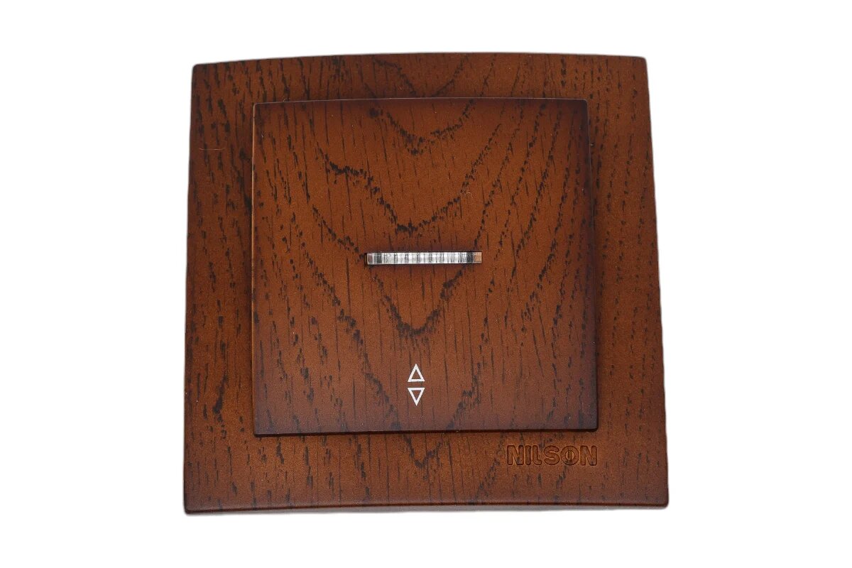 NILSON 1СП проходной выключатель с подсветкой Touran wood орех 24271008 однополюсный