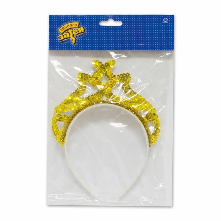 Тиара с пайетками золото