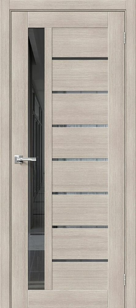 Межкомнатная Дверь с Экошпоном Bravo Браво-27 Cappuccino Melinga / Mirox Grey 900x2000мм (Полотно 1шт) / Браво.