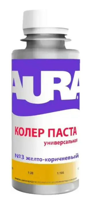 Колер Паста Aura 0.1л Желто-Коричневый №3, Универсальная.