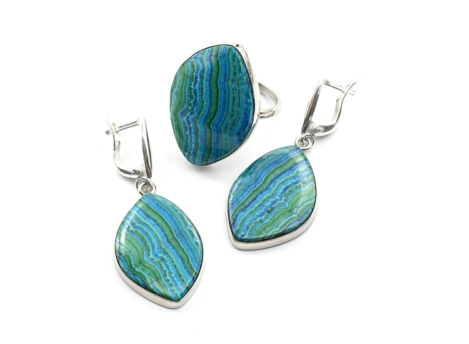 Комплект бижутерии, хризоколла