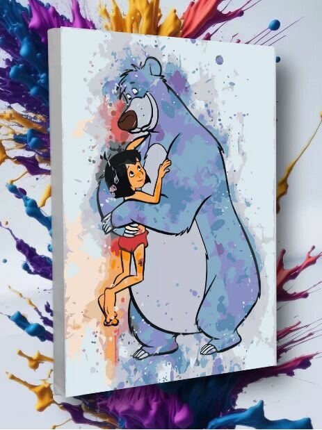 Картина по номерам Маугли Балу Медведь Disney 40*50