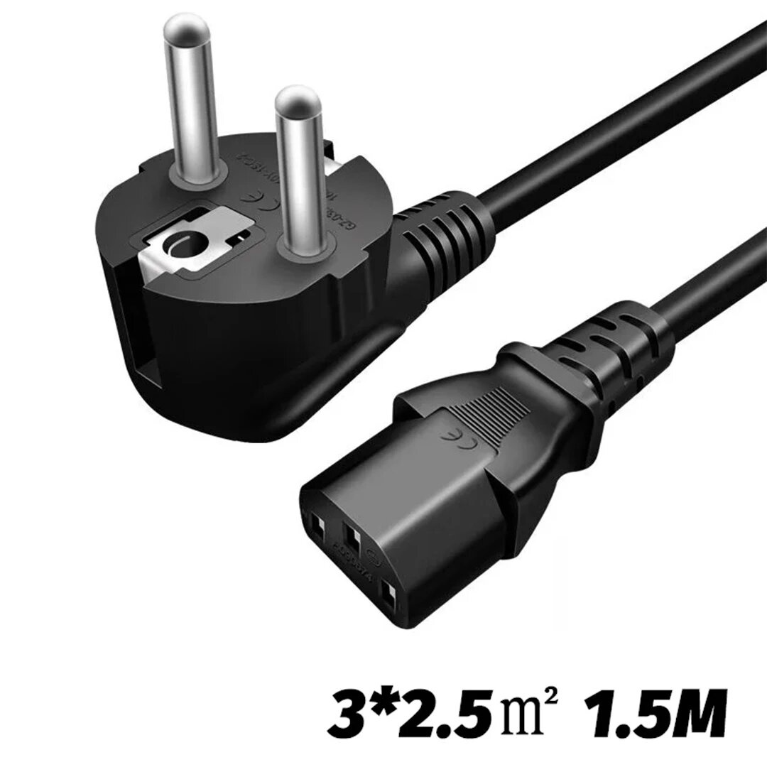 Lecolli Euc13 10a250v Шнур питания Общий ноутбук 3-контактный разъем для зарядного устройства Кабель-адаптер питания Шнур питания Удлинительный кабель
