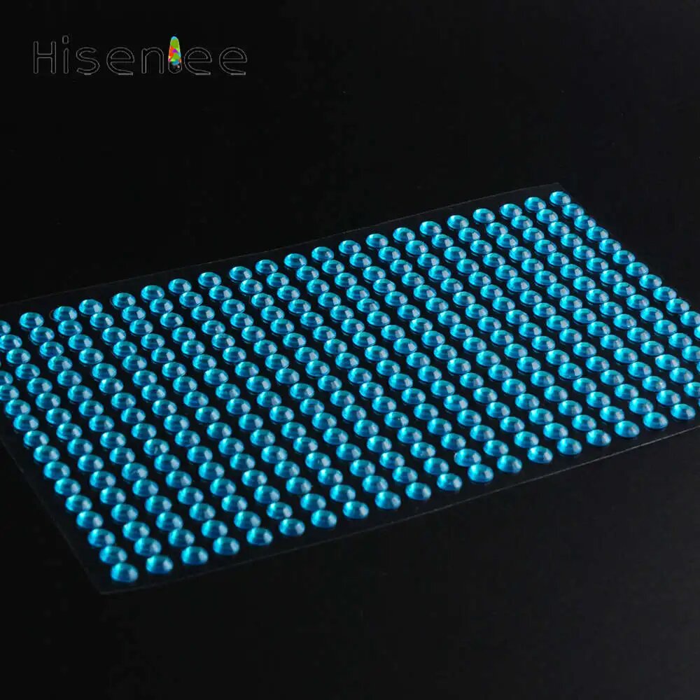 Хрустальные кристаллы Hisenlee для декорирования Голубой, 3mm 750pcs, Aquamarine
