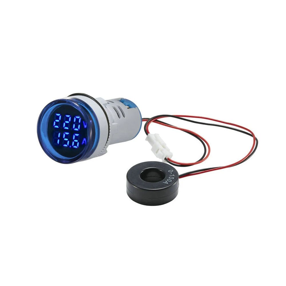 GlintDeer Цифровой вольтметр-амперметр AC 50-500V 0-100A Blue-Round