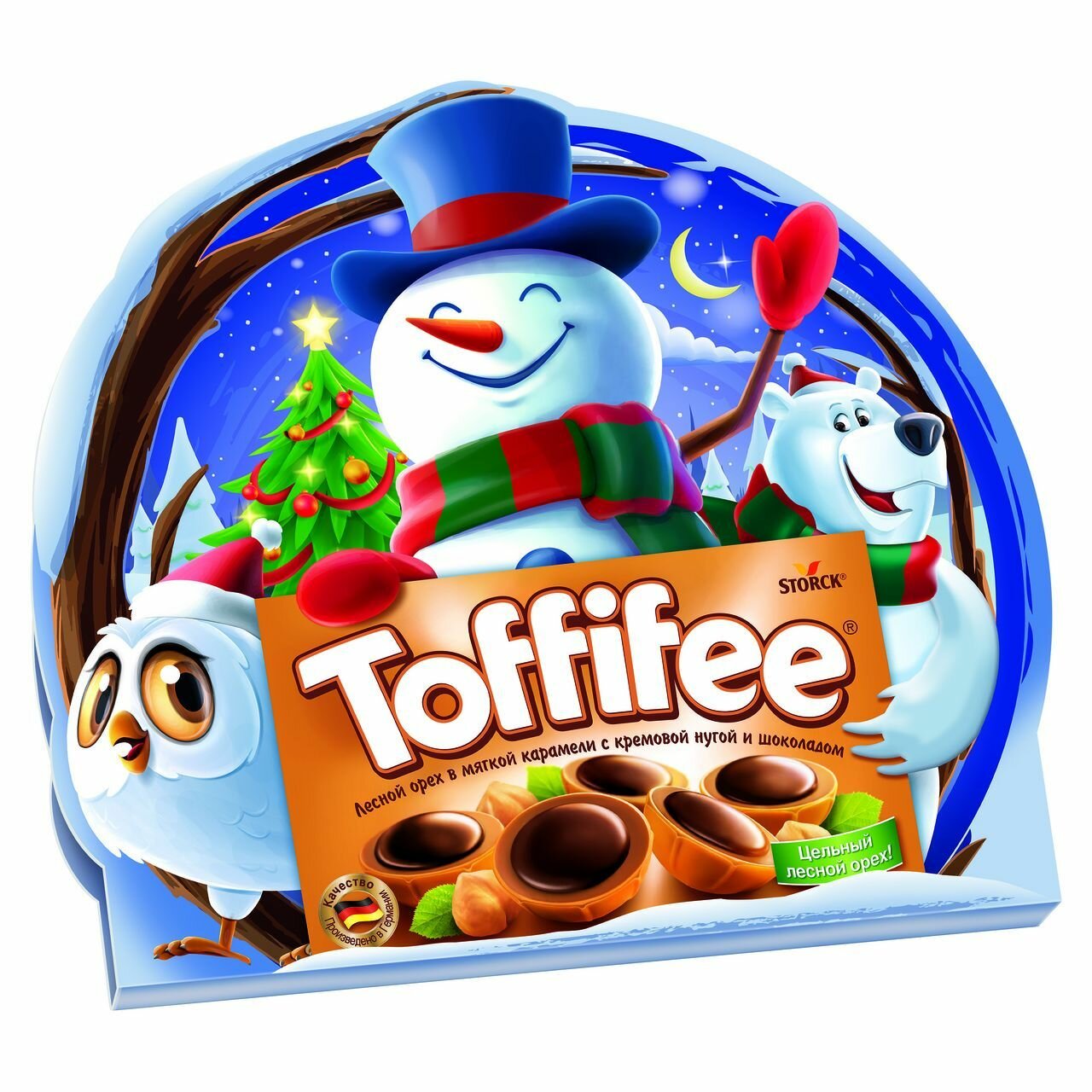 Конфеты шоколадные Toffifee Санта в подарочной упаковке, 125г