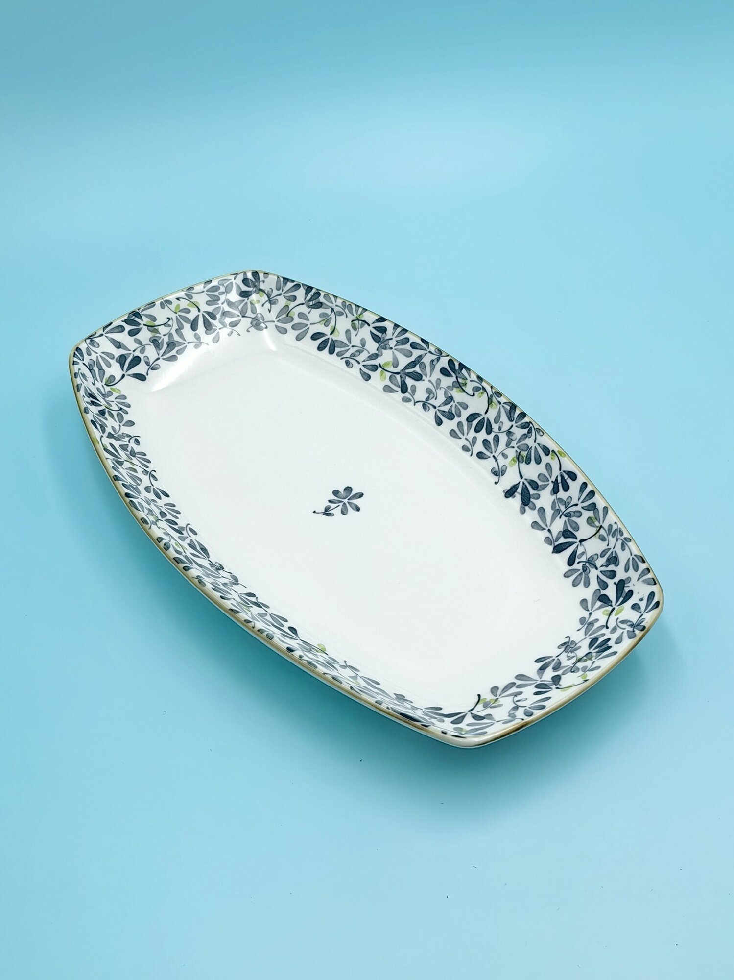 Блюдо овальное 30 см. "Япония" синий декор (синий)