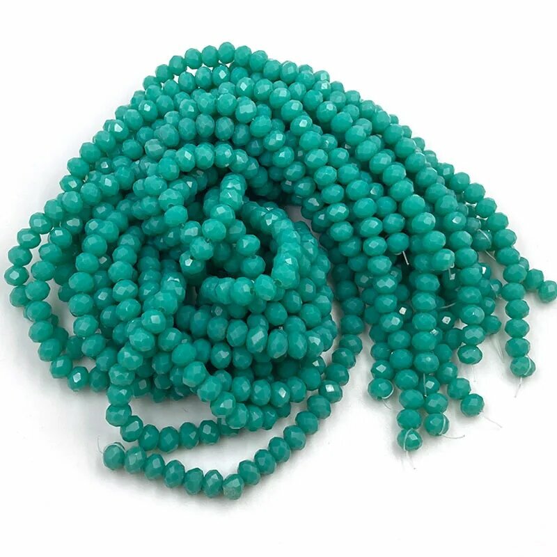 Зеленые стеклянные бусины 2 3 4 6 8 мм для бижутерии 6mm(about 90 pcs), green 195