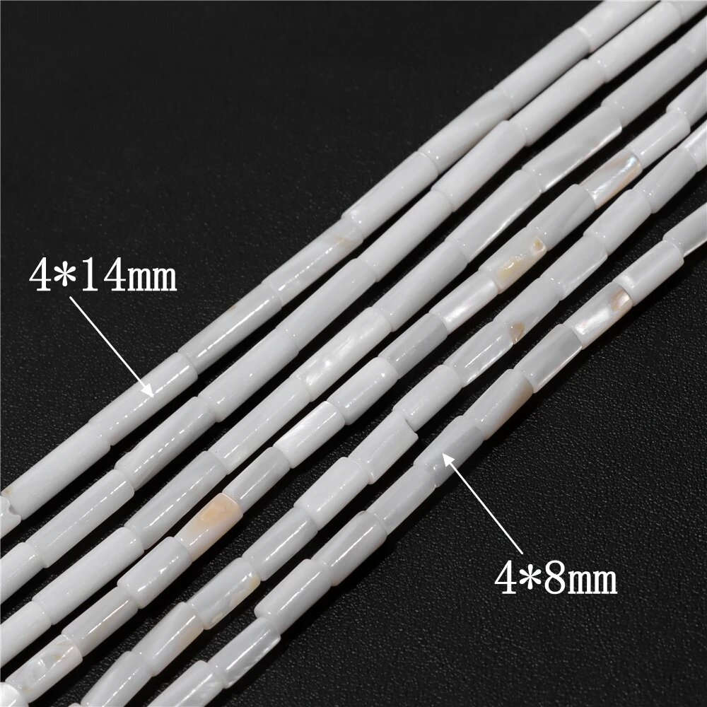 Бусины из ракушек RISYF белые 15 дюймов Белый, 8 Tube 4x8mm