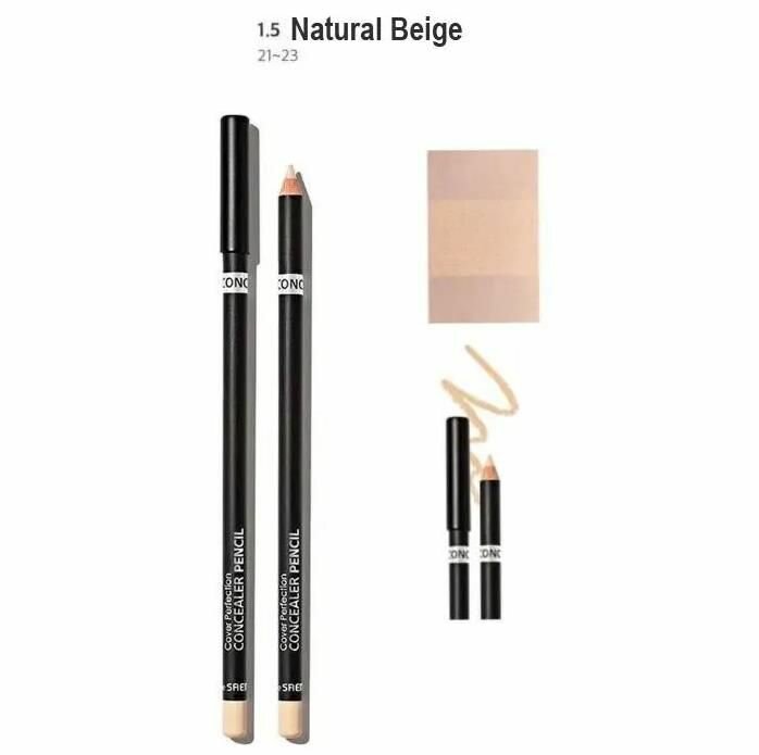 The Saem Карандаш-консилер для точечного нанесения (без точилки) 2г Cover Perfection Concealer Pencil, оттенок 1.5 Natural Beige