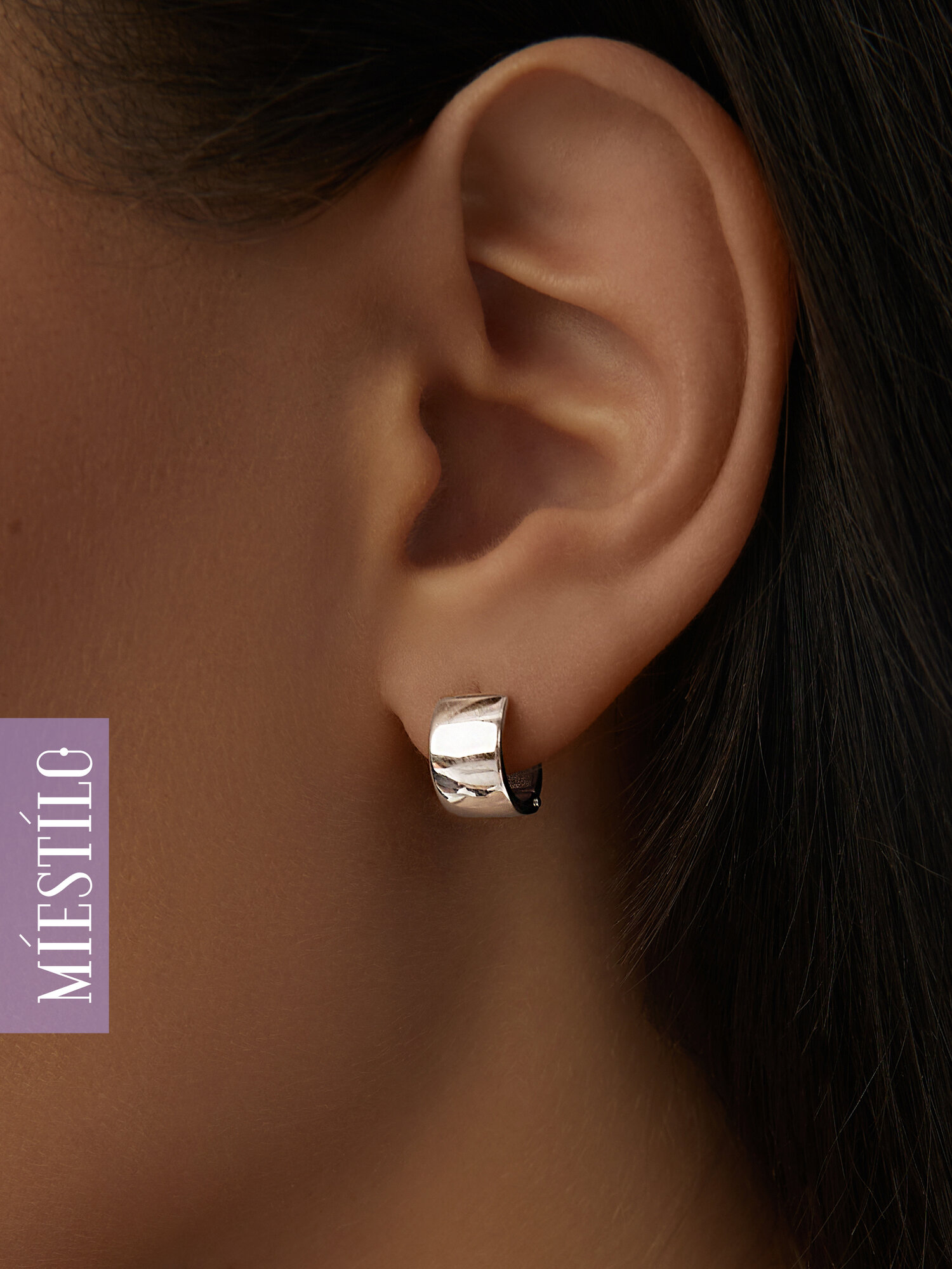 Серьги конго, серебро, 925 проба, родирование