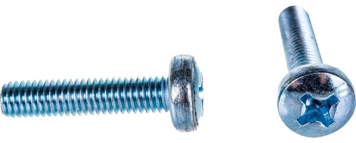 Винт Стройбат DIN 965 метрический оцинкованный, стальной, серый, 5×30мм, резьба М5, 6шт. / крепеж