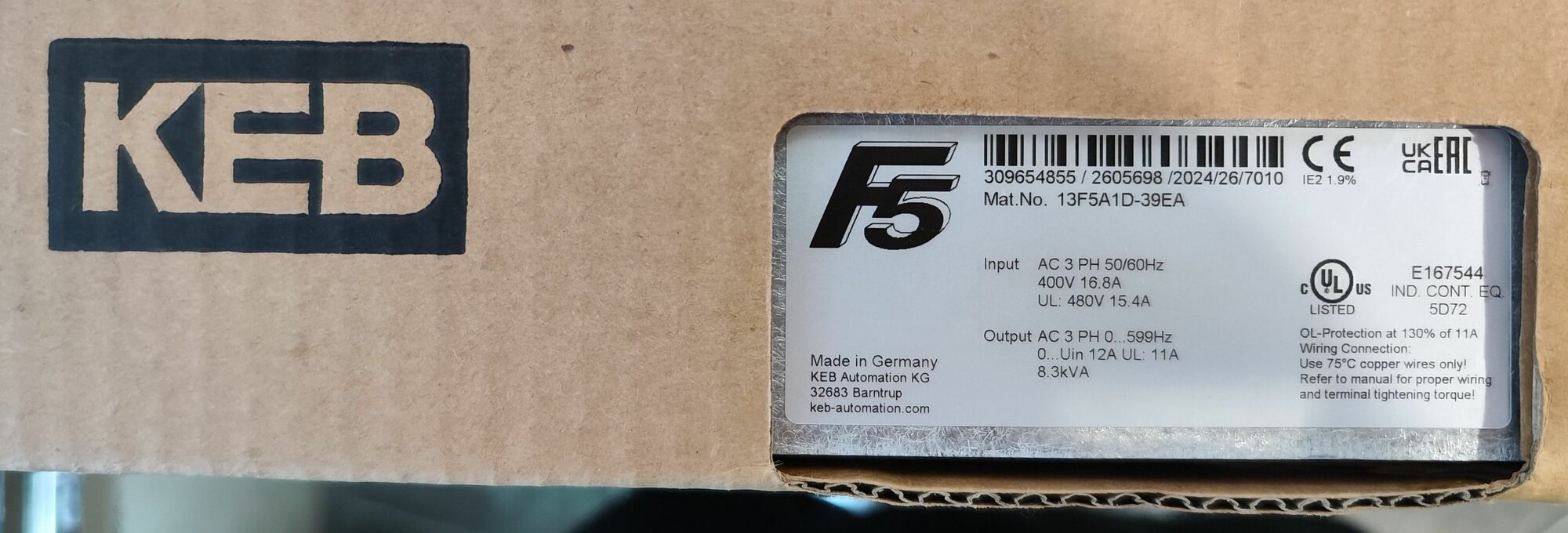 Преобразователь частоты KEB 13F5A1D-39EA